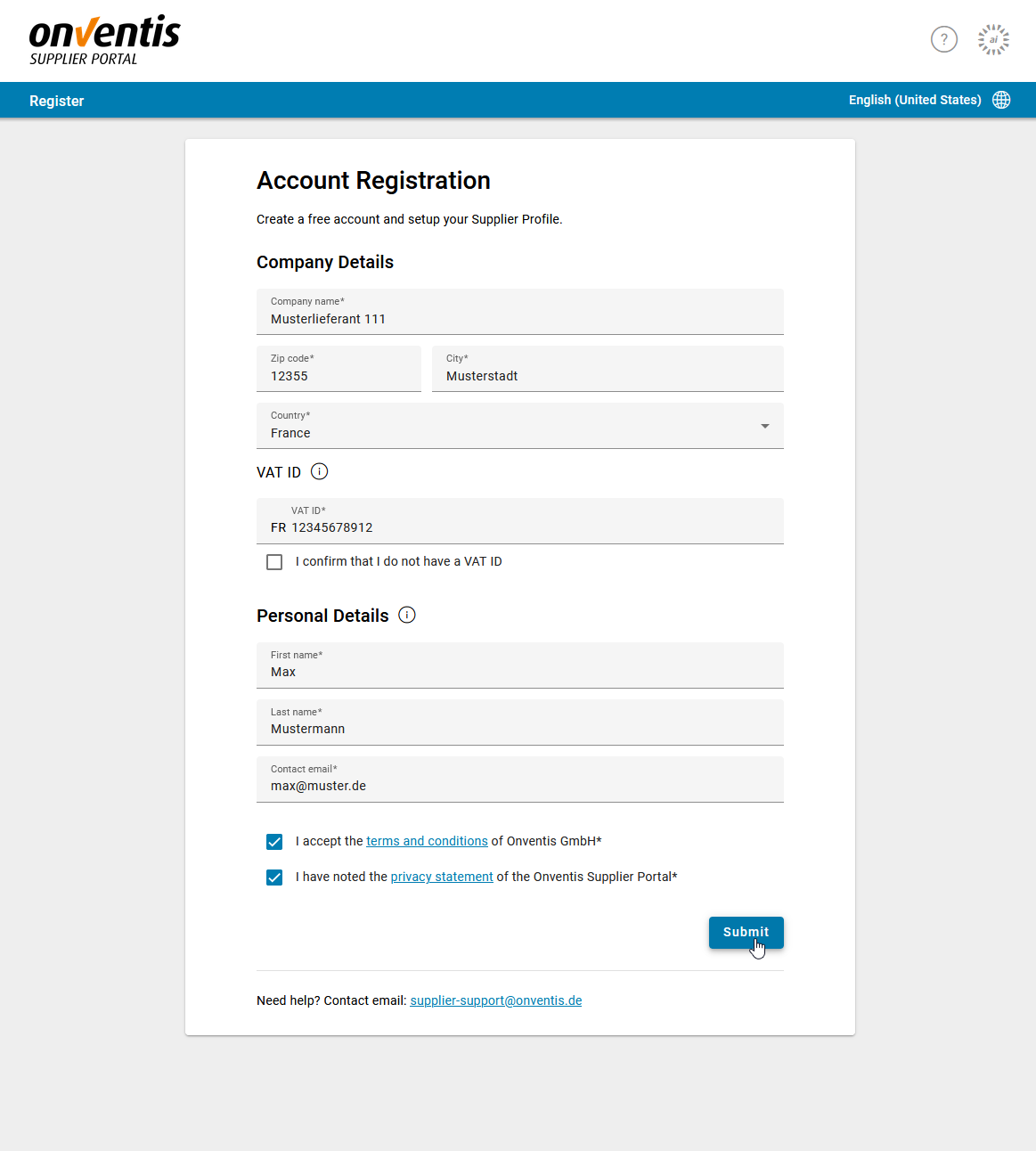 Supplier Portal registration in simple steps